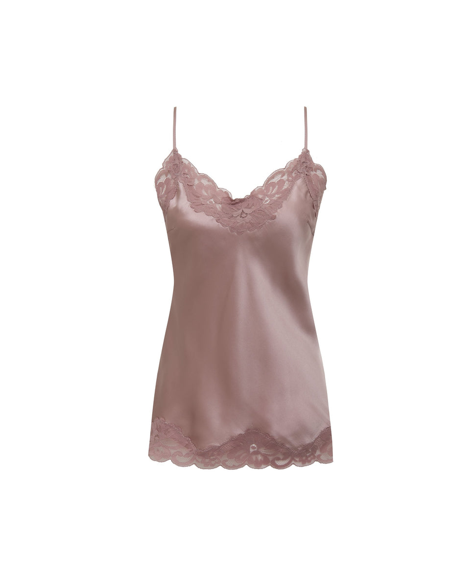 Floral Lace Silk Cami Muted Rose – Gold Hawk Clothing
