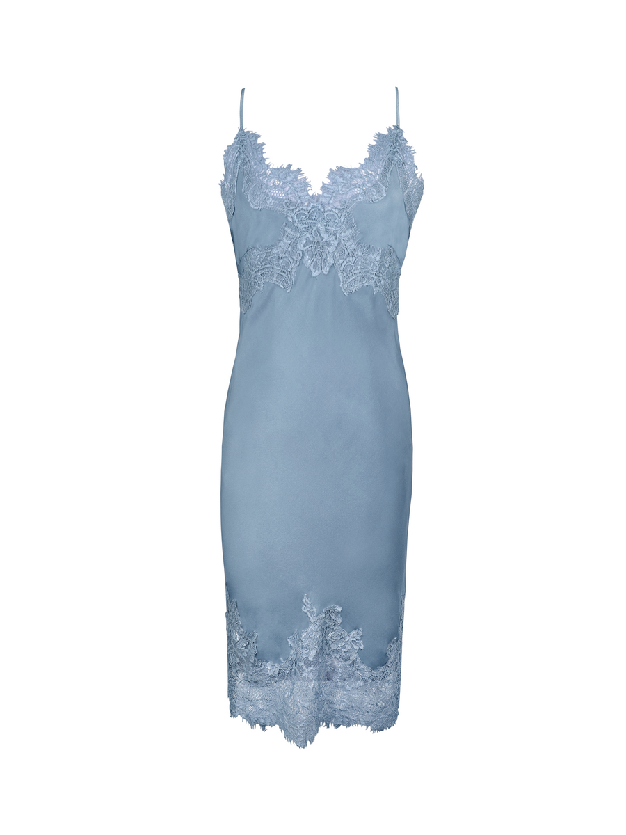 Eva Coco Slip Mid-Length Dress - Cerulean Blue – Gold Hawk Clothing
