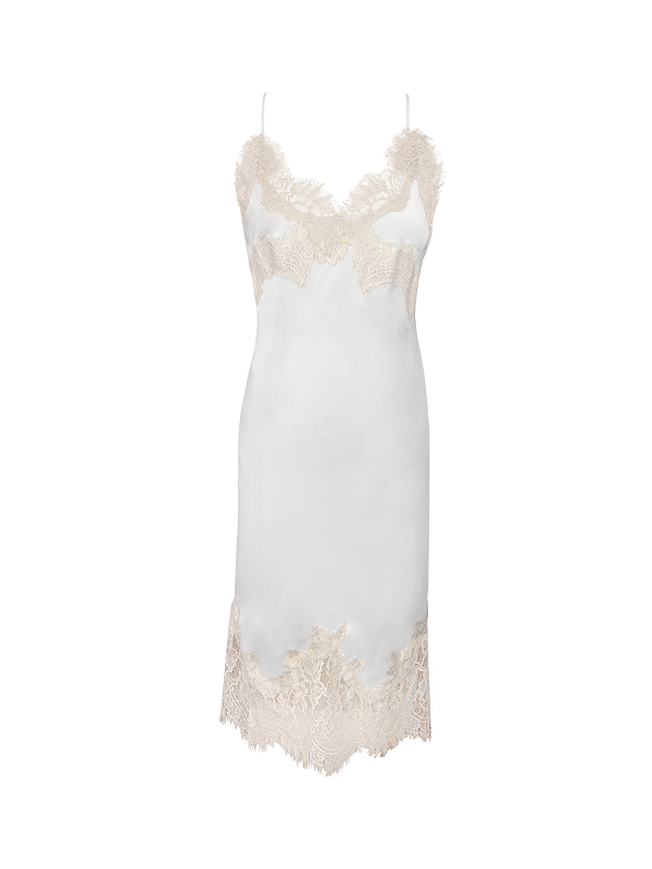 Eva Coco Slip Mid-Length Dress - Cloud/Pearl – Gold Hawk Clothing