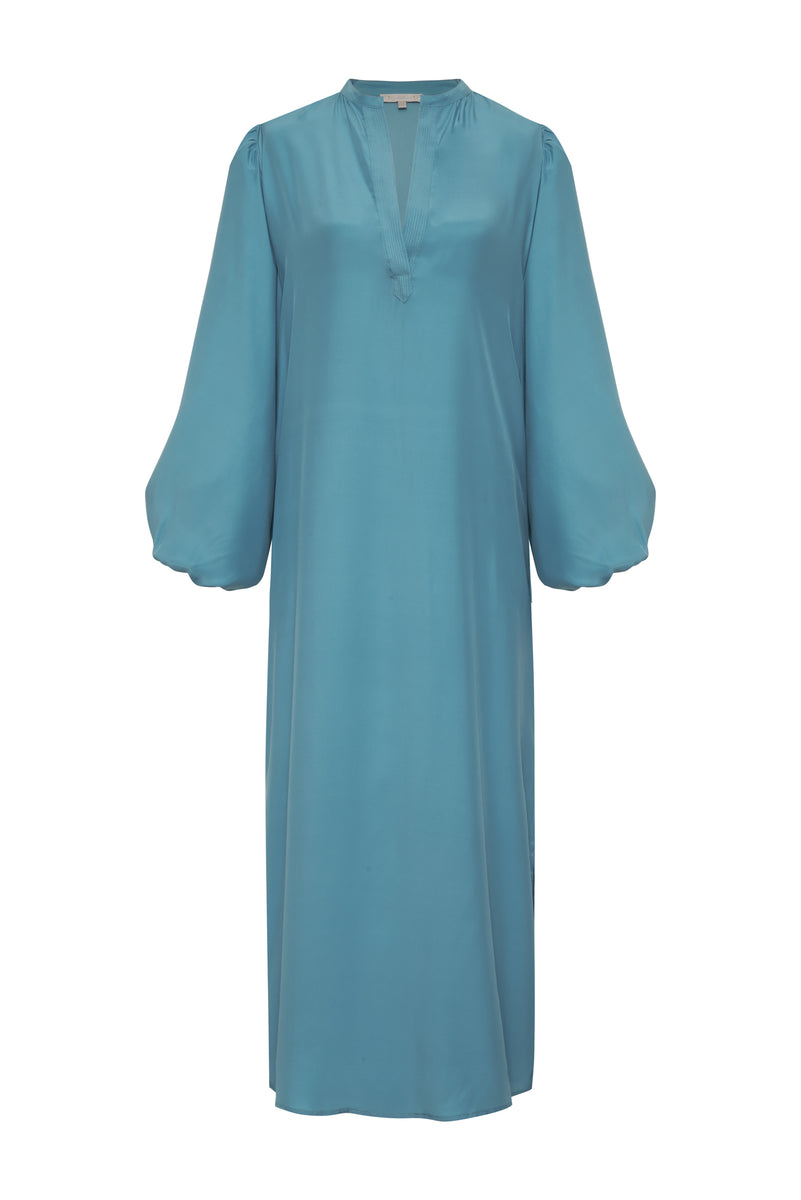 Isabela Sleeve Long Dress Baltic Blue – Gold Hawk Clothing