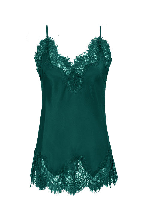 Coco Lace Silk Cami Cypress Teal – Gold Hawk Clothing
