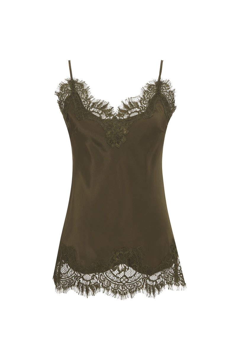 Coco Lace Silk Cami Dark Olive – Gold Hawk Clothing