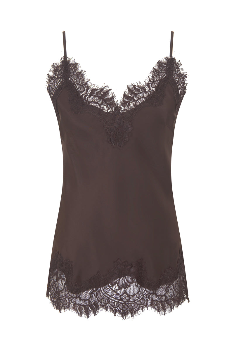 Coco Lace Silk Cami Espresso – Gold Hawk Clothing