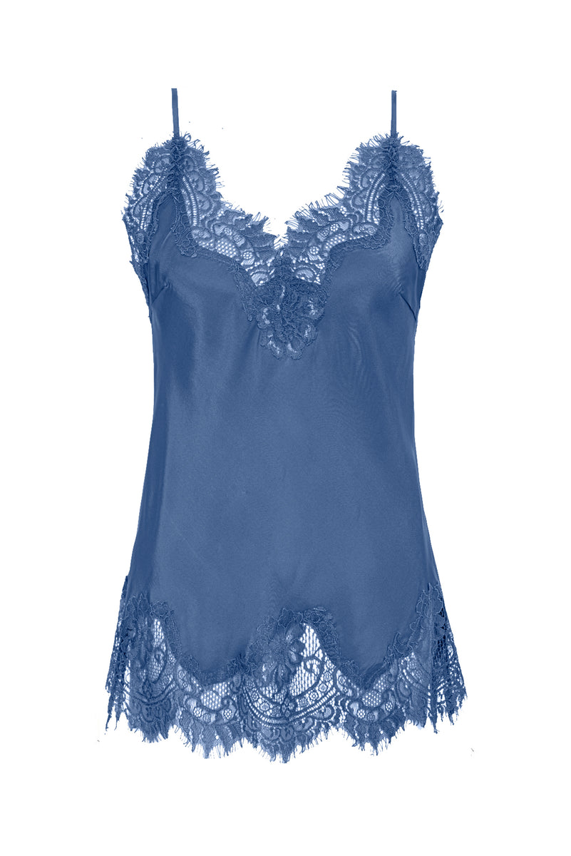 Coco Lace Silk Cami Mediterranean Blue – Gold Hawk Clothing